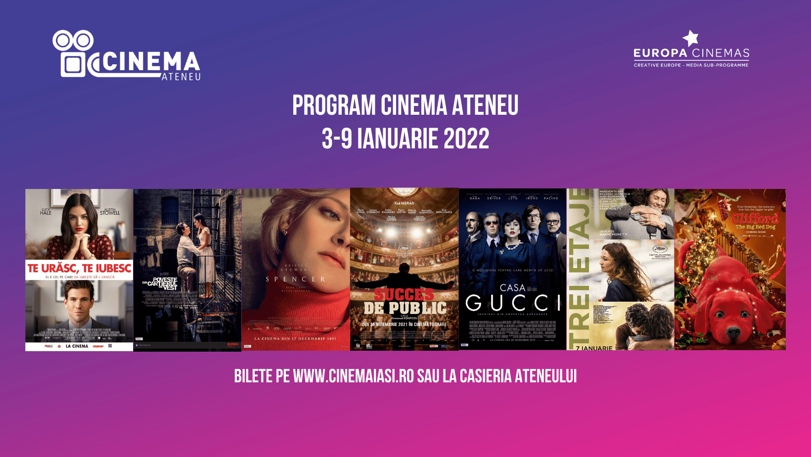 Program zilnic de filme, la Cinema Ateneu, în perioada 3-9 ianuarie ...